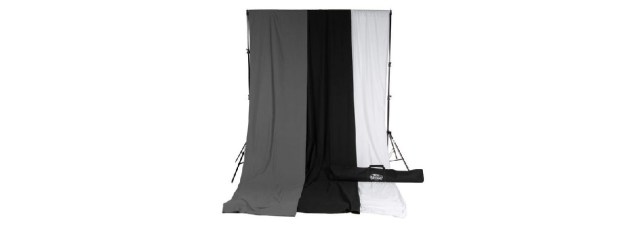 Manfrotto Backdrop Set (White, Black, Grey) – LensHire Australia